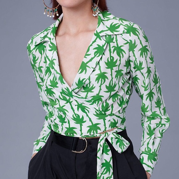 Diane Von Furstenberg | Tops | Dvf V Wrap Blouse | Poshmark